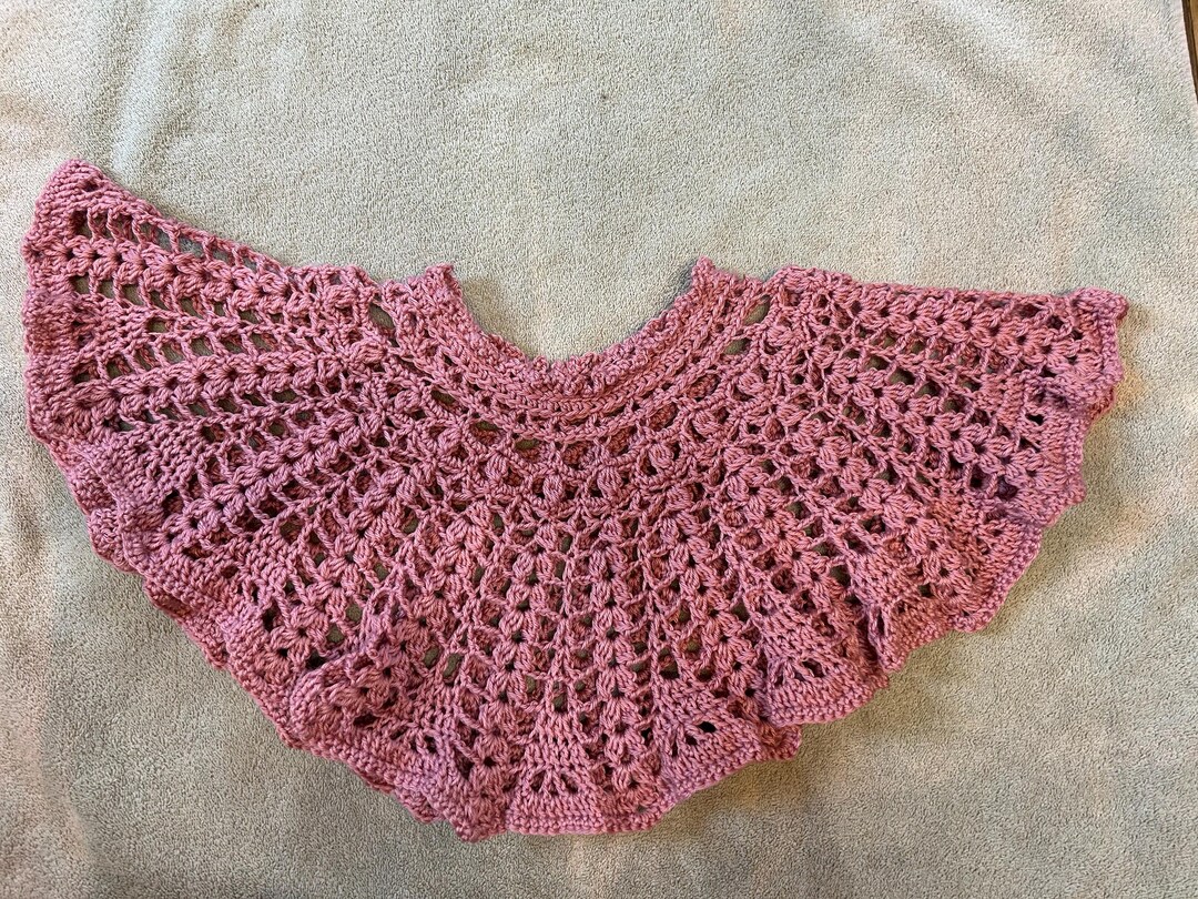 Capelet/ponchette/topper/cape/shawl/hand Crochet Rose Accessory ...