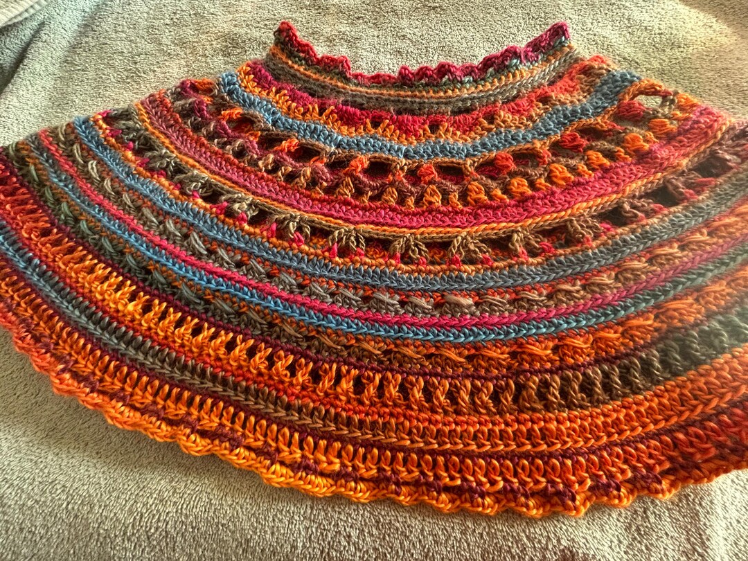 Fiesta Time/capelet/ponchette/topper/cape/shawl/hand Crochet Accessory ...