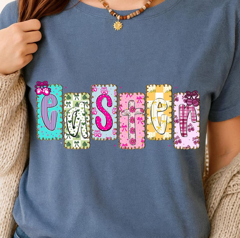 Preppy Easter Doodle Shirt PNG, Happy Easter Day Design PNG, Floral ...