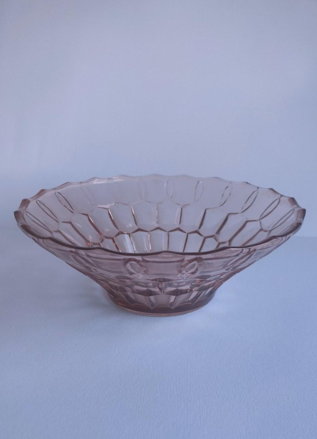 Vintage Soviet Pink Rosaline Colored Glass Fruit Bowl Elegant Home ...