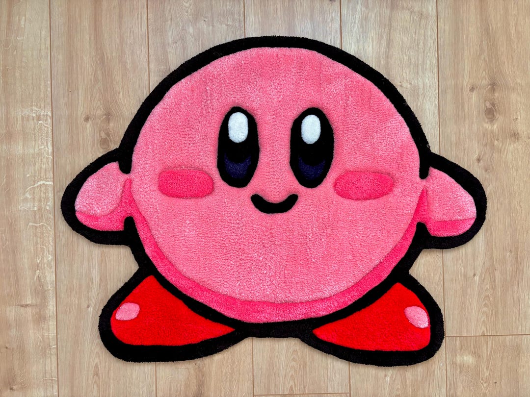Kirby Tufted Rug | Fan Art | Handmade, Soft, and Unique - Etsy