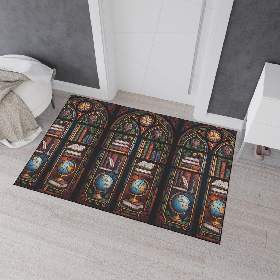 Stained Glass Library Floor Mat | Cozy Home Décor, Reading Nook ...