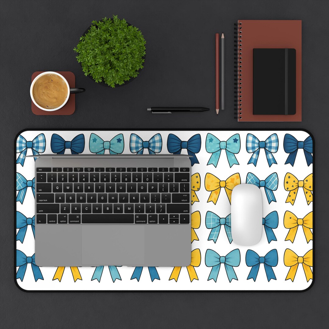 Cute Bow Desk Mat, Office Decor, Cute Workspace Accessory, Gift for Her ...