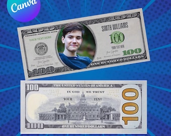 Personalized Dollar Bill Template, Picture on Dollar, Custom Dollar ...