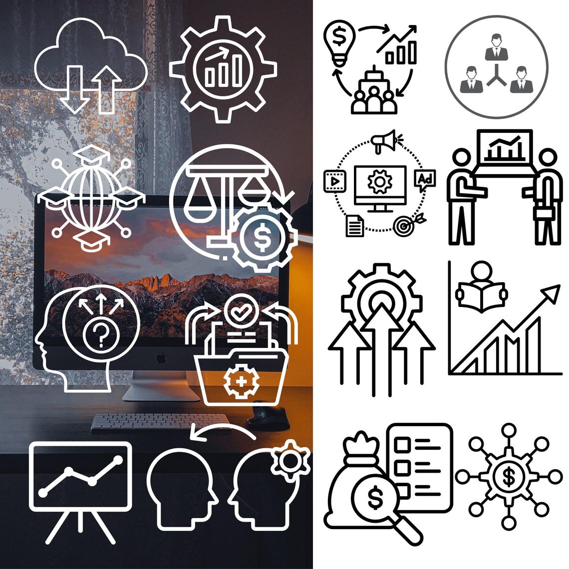 Business Icon Pack / 200+ Corporate Icons / Management Icons / Modern ...