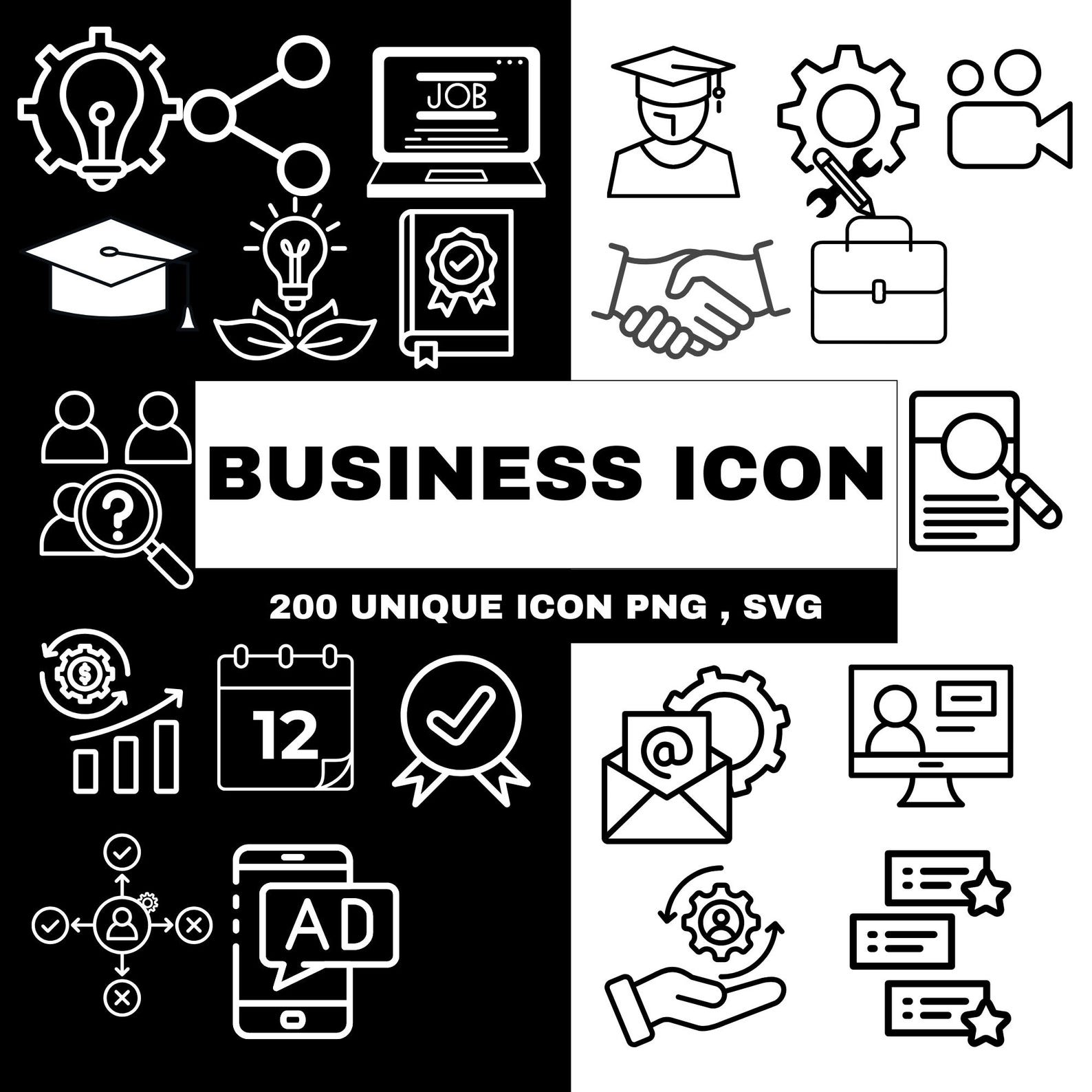 Business Icon Pack / 200+ Corporate Icons / Management Icons / Modern ...