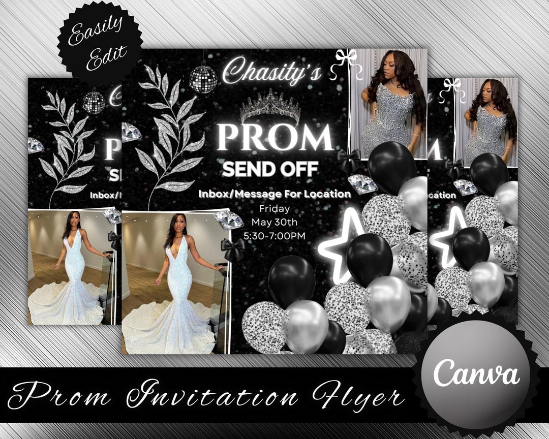 Glam Prom Send-off Flyer: Editable Canva Template (digital Download) - Etsy