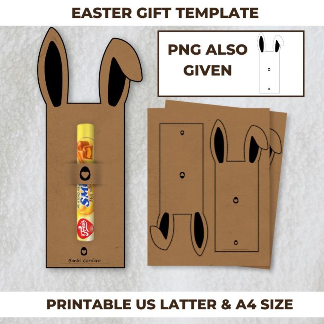 Printable Easter Bunny Treat Bags - DIY Gift Card Template (PDF) - Etsy