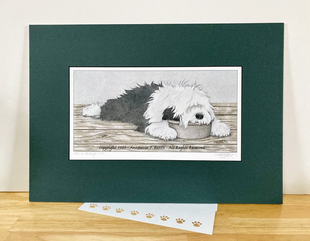 It's A Wonderful Life Matted Fine Art Print-old English Sheepdog - Etsy