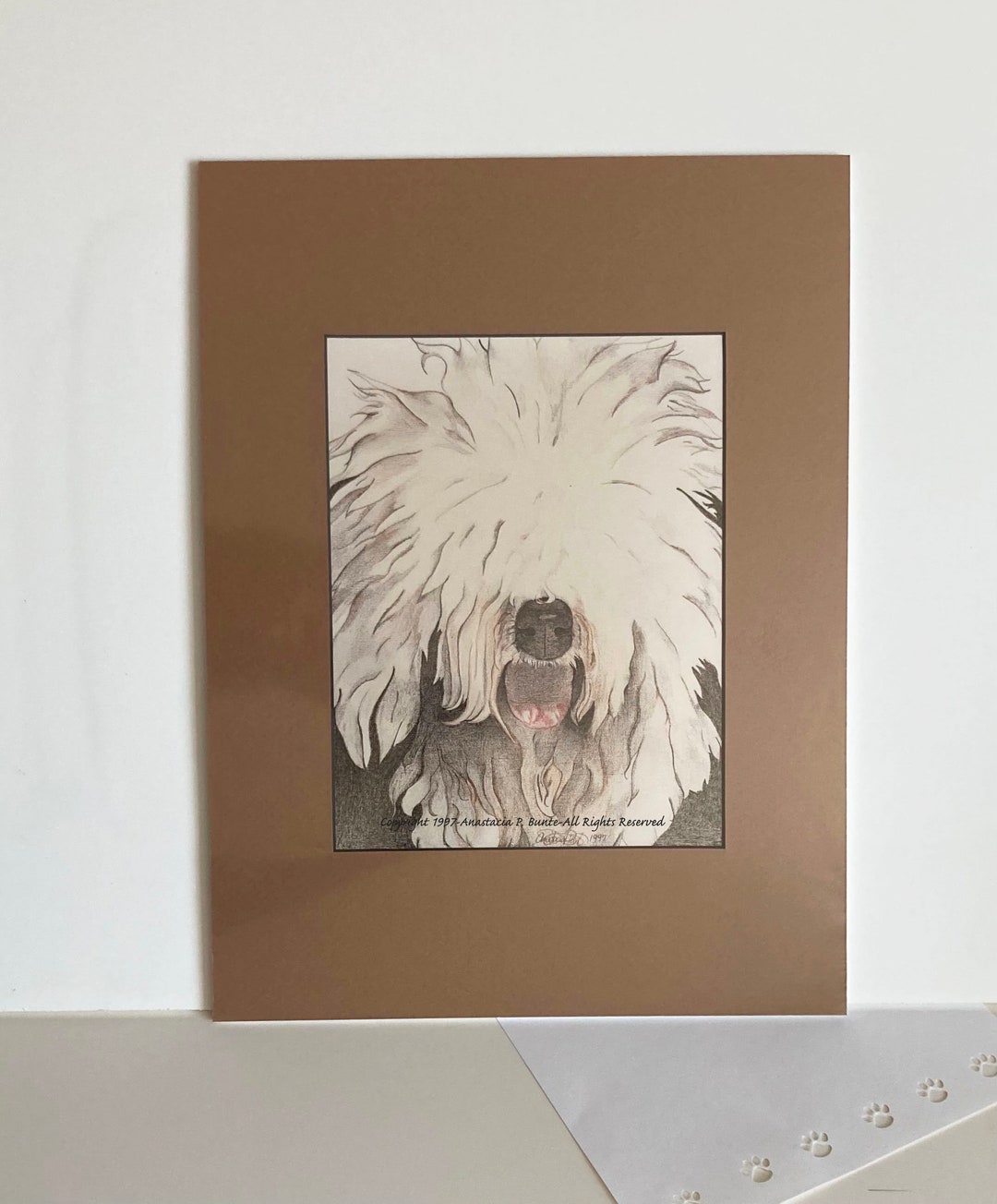 Dog Matted Poster-old English Sheepdog - Etsy