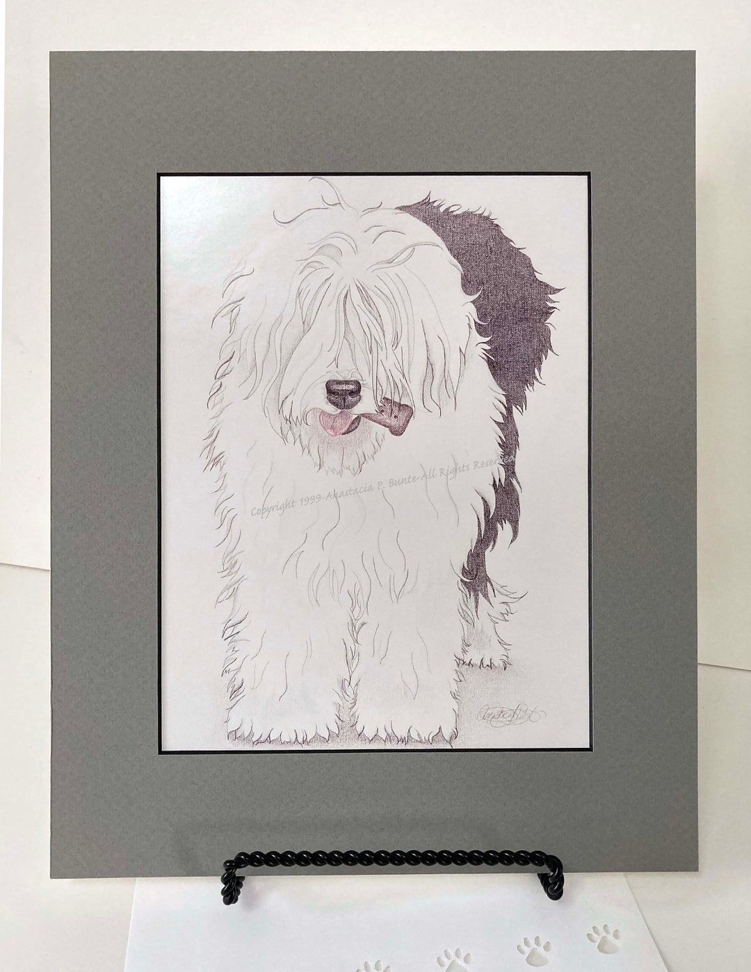 Old English Sheepdog Matted Small Poster-"bone Appetit" - Etsy