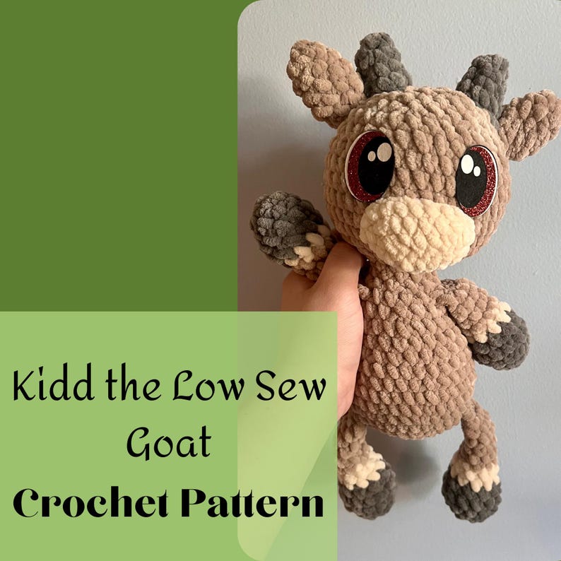 Kidd the Goat Low Sew Crochet Pattern - Etsy