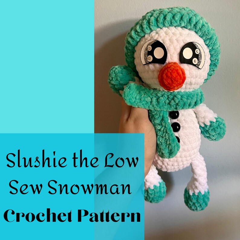 Slushie the Snowman Low Sew Crochet Pattern - Etsy