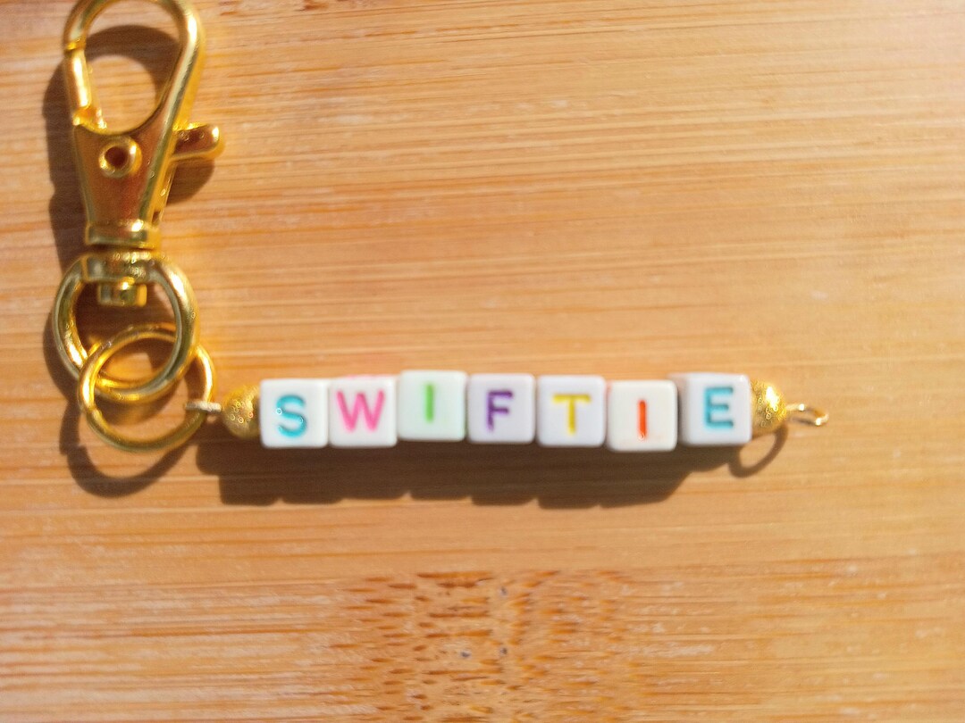Swiftie Taylor Swift Fan Keychain Keyring Lobster Clasp Gold Sparkling ...