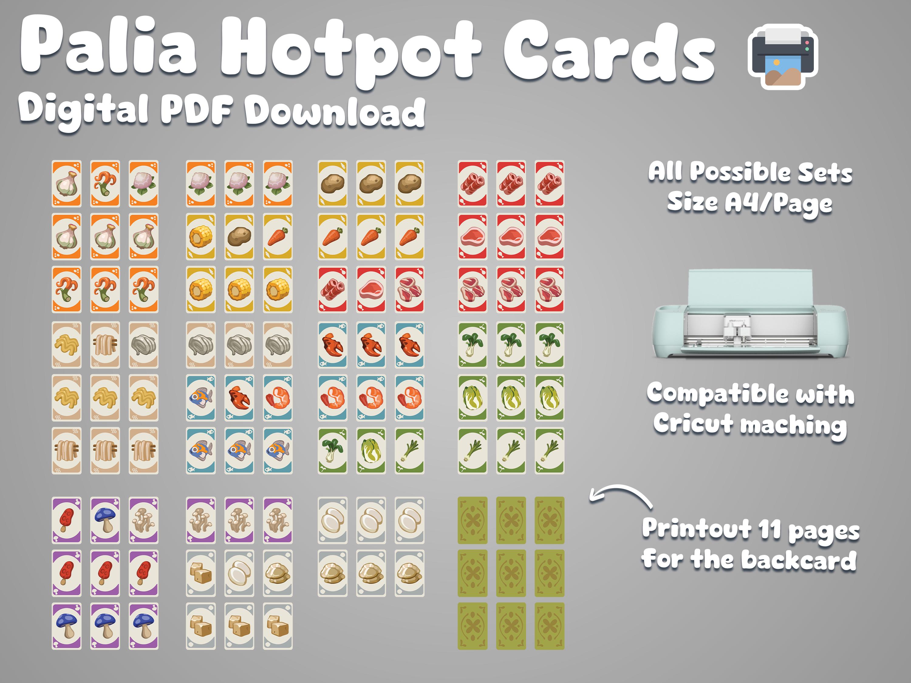 Palia Hotpot Card Game: Printable Mini Game (PDF) - Etsy
