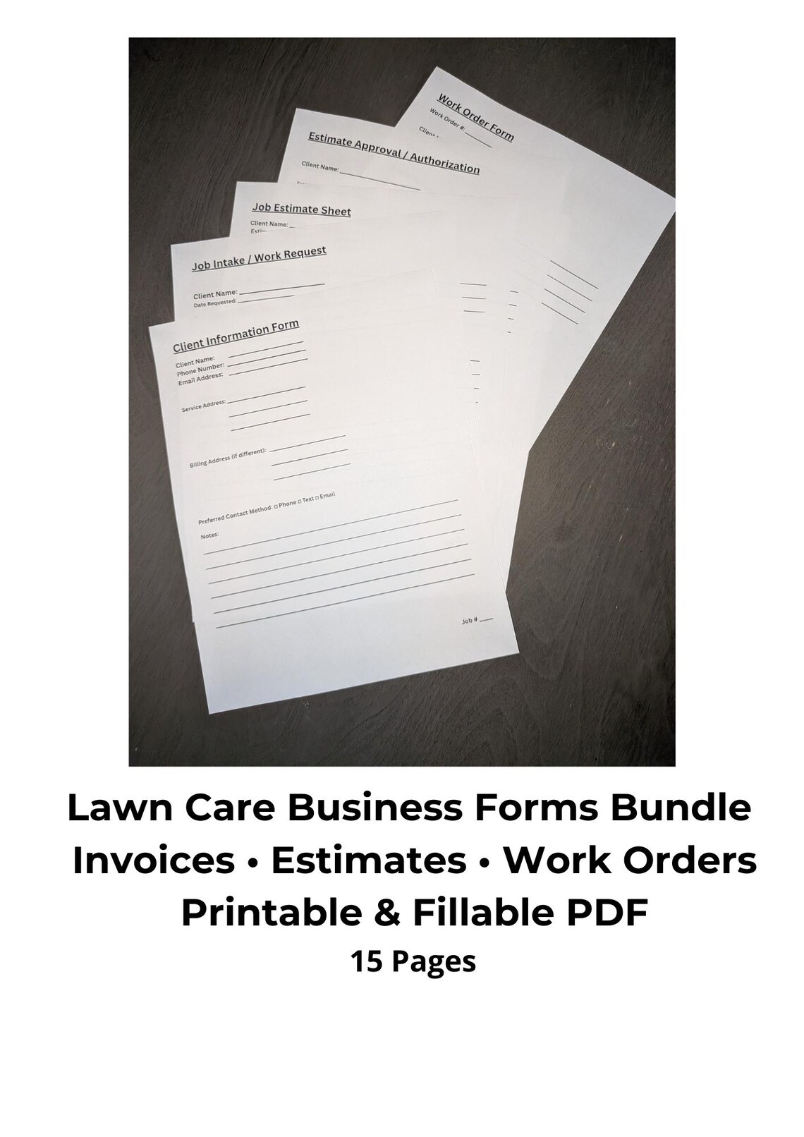 Lawn Care Business Forms Bundle | Printable Fillable PDF - Etsy