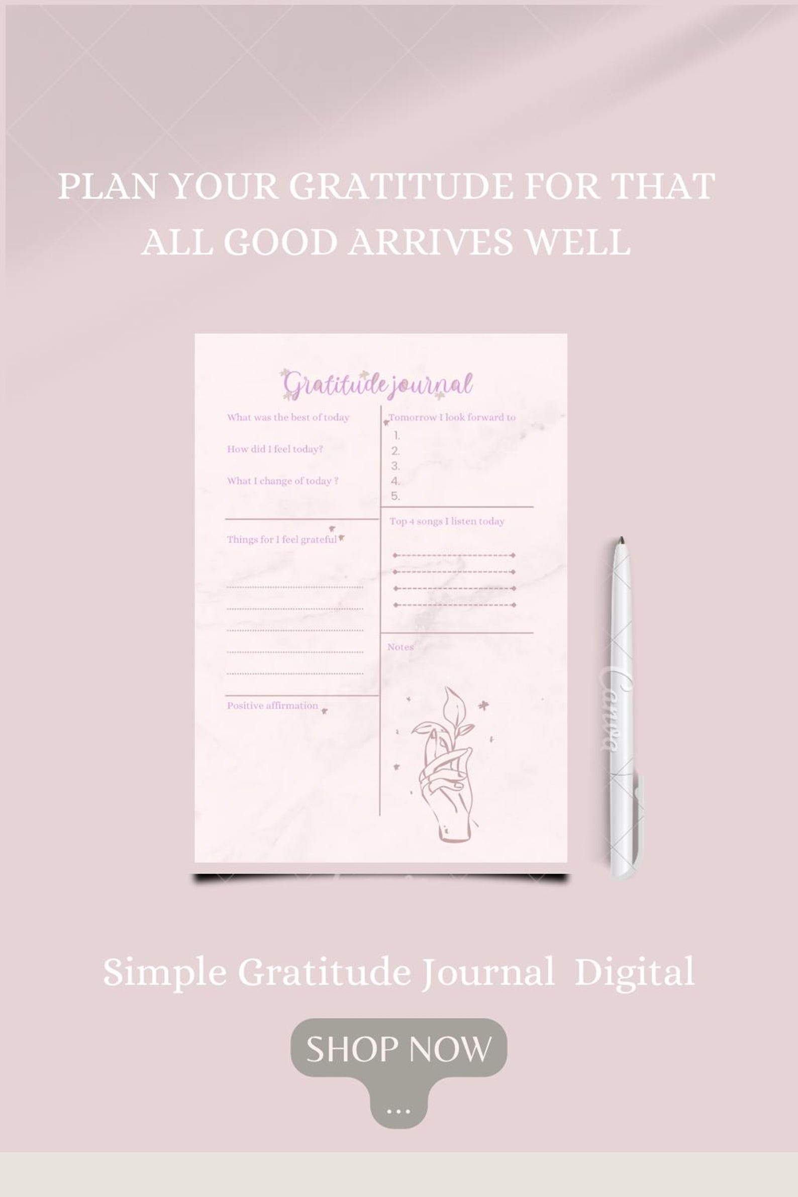 Gratitude Journal Printable | Gratitude Journal Digital | PDF to Print ...