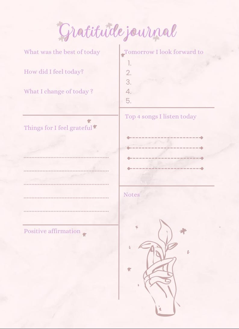 Gratitude Journal Printable | Gratitude Journal Digital | PDF to Print ...