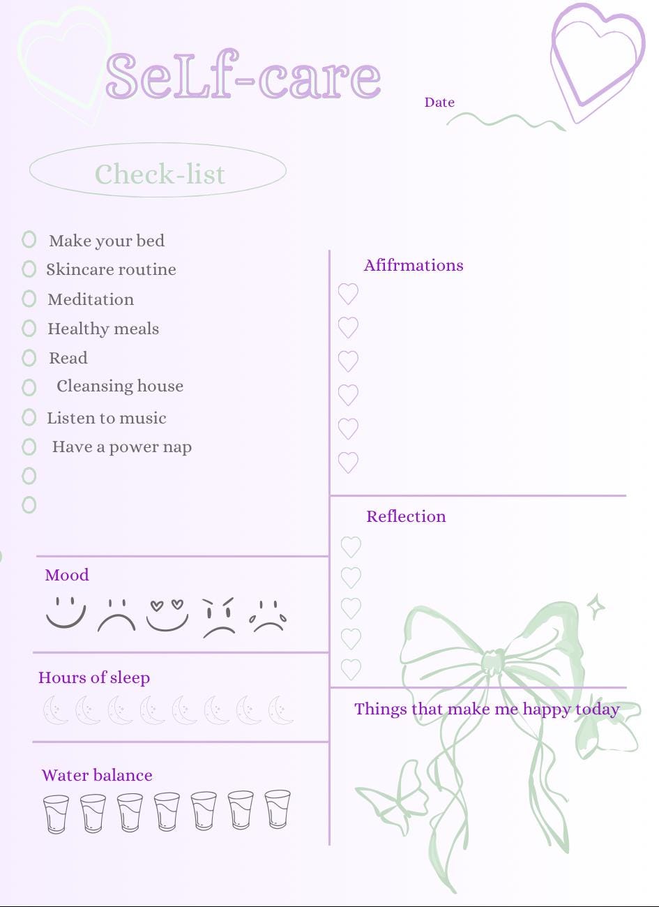 Self-care Planner Digital | Printable Self-care Journal | PDF Printable ...