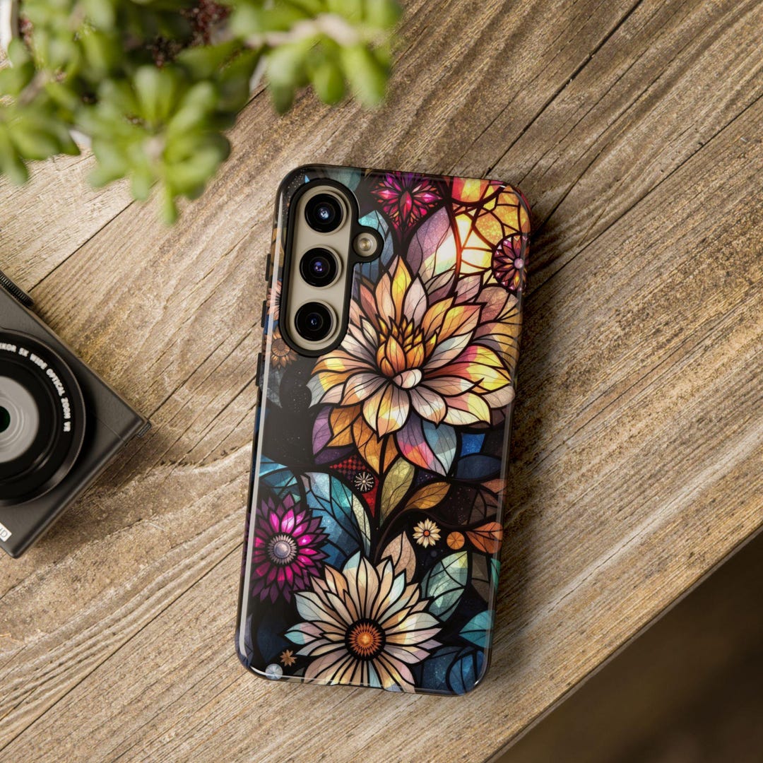 Floral Stained Glass Effect Phone Case, Samsung Galaxy Floral Phone ...