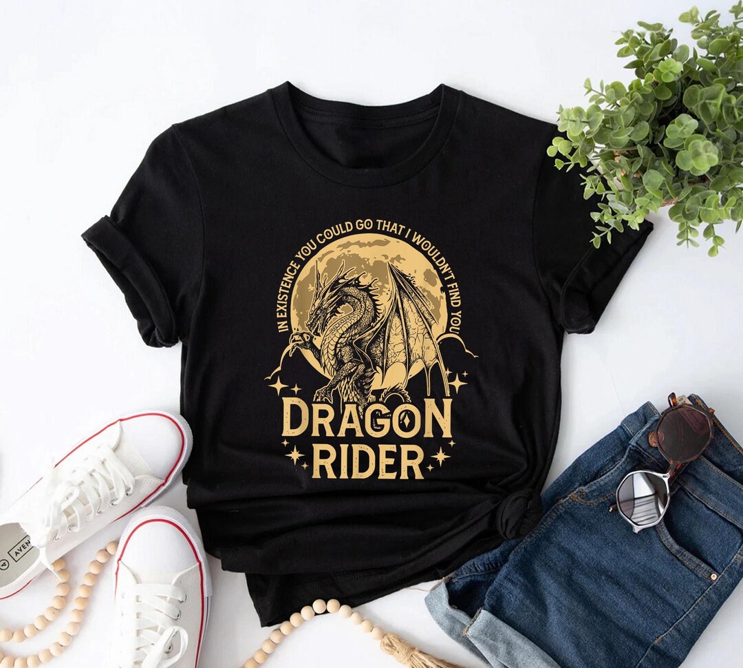 Dragon Rider T-shirt - Fantasy Dragon Graphic Tee - Medieval Mythical ...