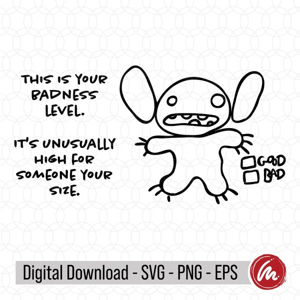 Stitch This is Your Badness Level Svg - Etsy