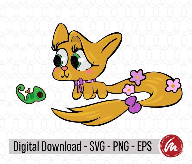 Princess Rapunzel Cat SVG, EPS, PNG - Etsy