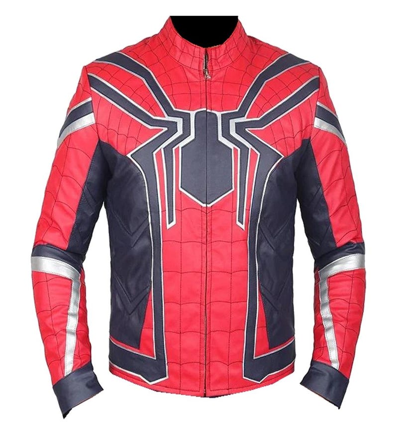 Spider Man Classic Men Web Red and Black Faux Leather Jacket - Etsy