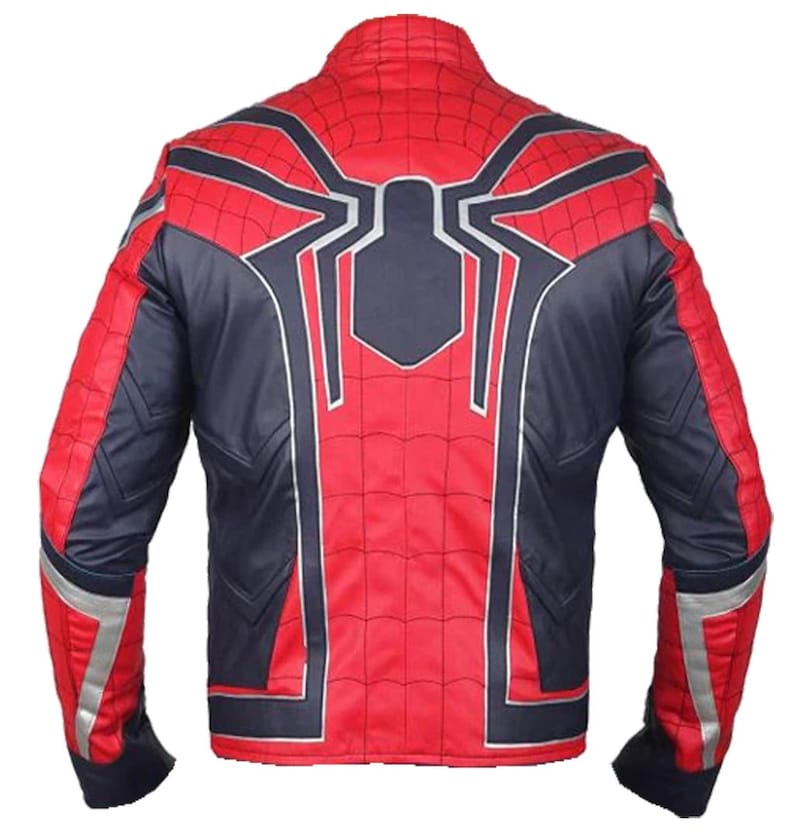 Spider Man Classic Men Web Red and Black Faux Leather Jacket - Etsy