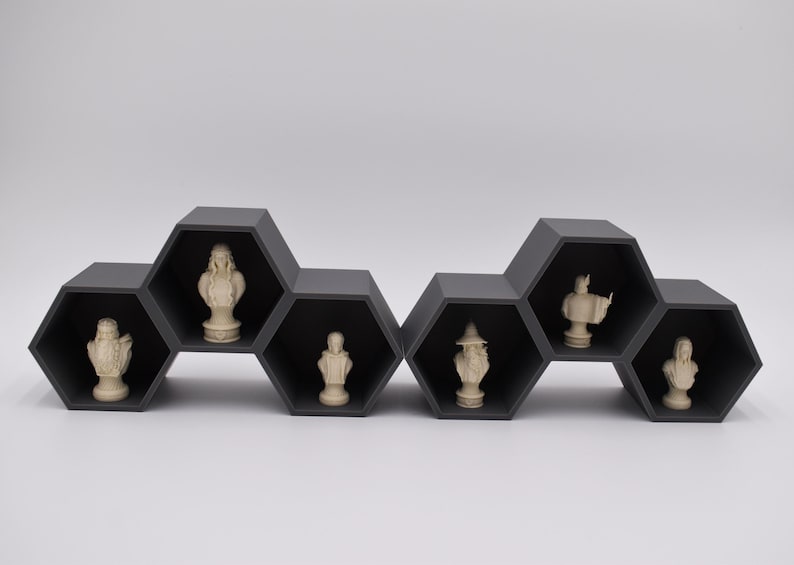 3D Printed Modular Hexagonal Shelves - Stackable Display for Figurines ...