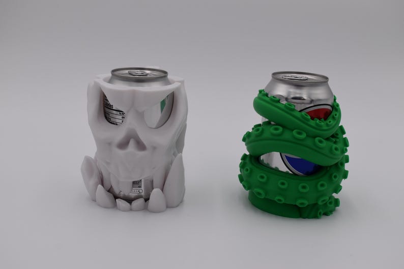 3D Printed Can Holder – Skull or Tentacle Mug - Etsy