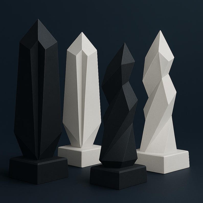 Cosmic Obsidian 3D Printed Chess Set | Futuristic Sci-fi Chess Pieces ...