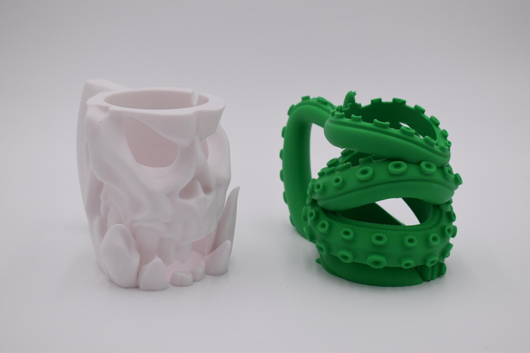 3D Printed Can Holder – Skull or Tentacle Mug - Etsy
