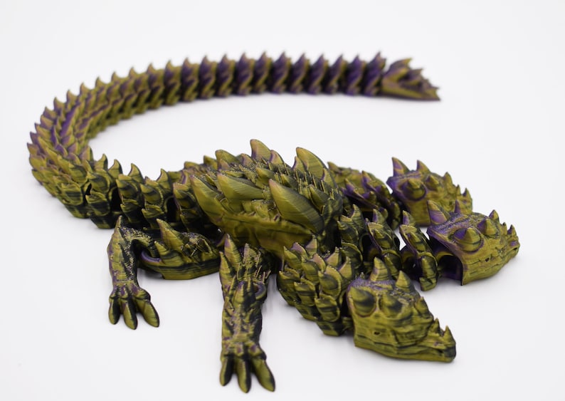 3-headed Articulating Dragon – 22 Inch, 3D Printed - Etsy