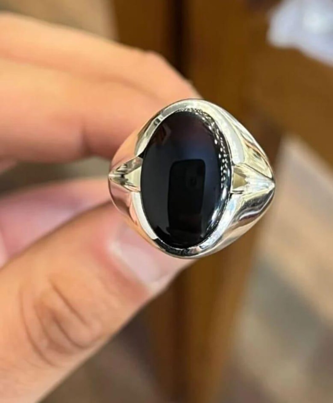 Toppest Black Yemeni Aqeeq Stone Real Black Haqeeq Stone Sterling ...