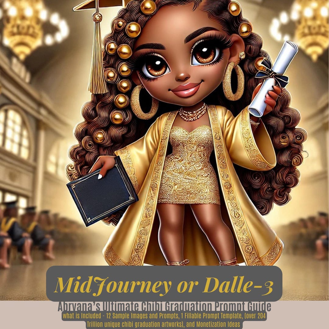 Chibi Graduation AI Prompt Guide – Midjourney & DALL-E – 12 Art Sample ...