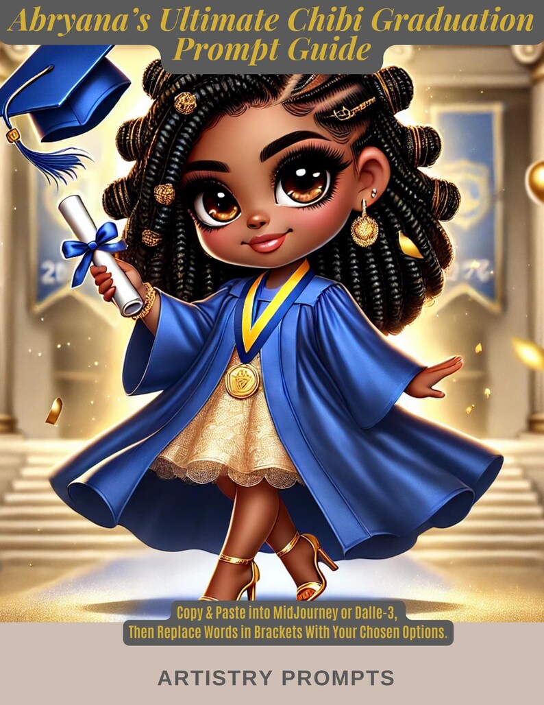 Chibi Graduation AI Prompt Guide – Midjourney & DALL-E – 12 Art Sample ...