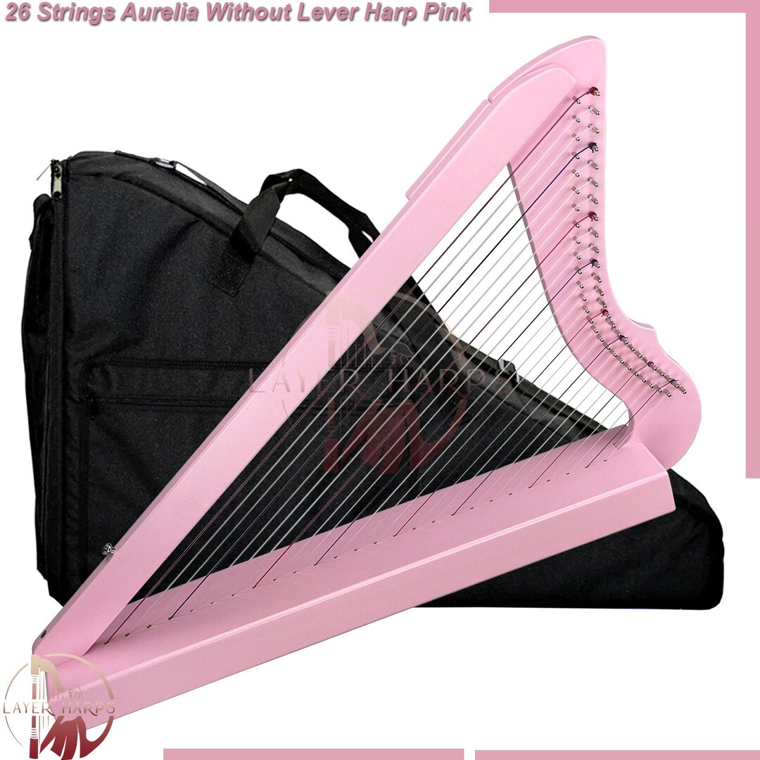 Pink 26 Strings Aurelia Harp | No-lever Folk Harp | Handcrafted ...