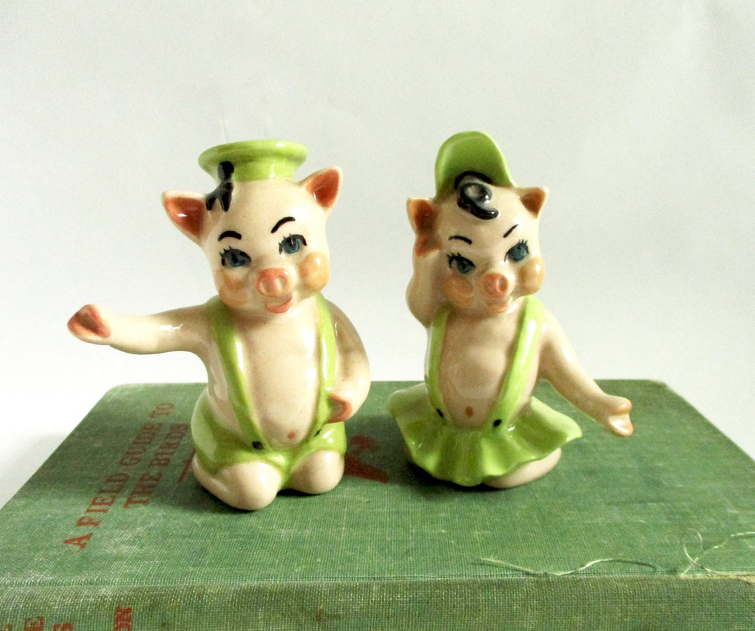 Ceramic Art Studios, Wee Piggies Pig Pair Salt and Pepper Shakers - Etsy