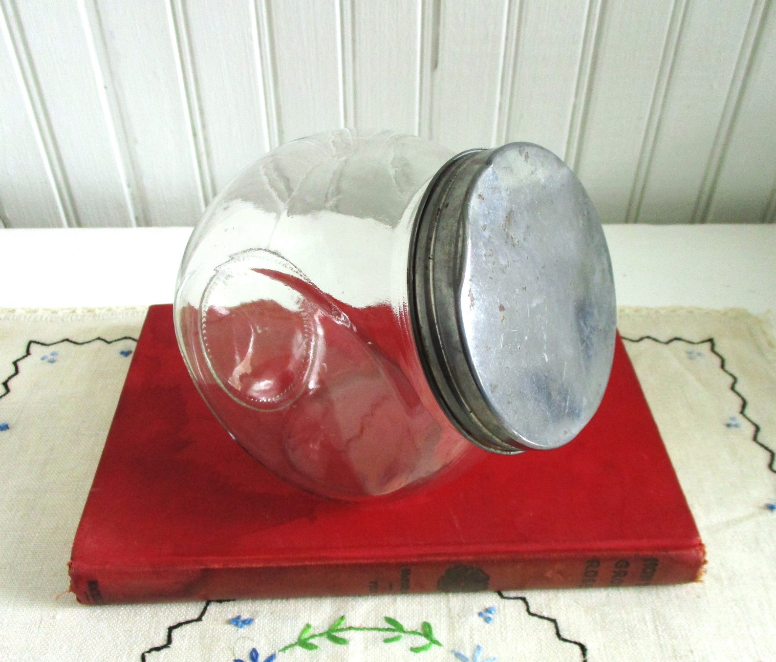 Vintage Small Glass Tilt Jar, Penny Candy Jar, Kitchen Organization - Etsy