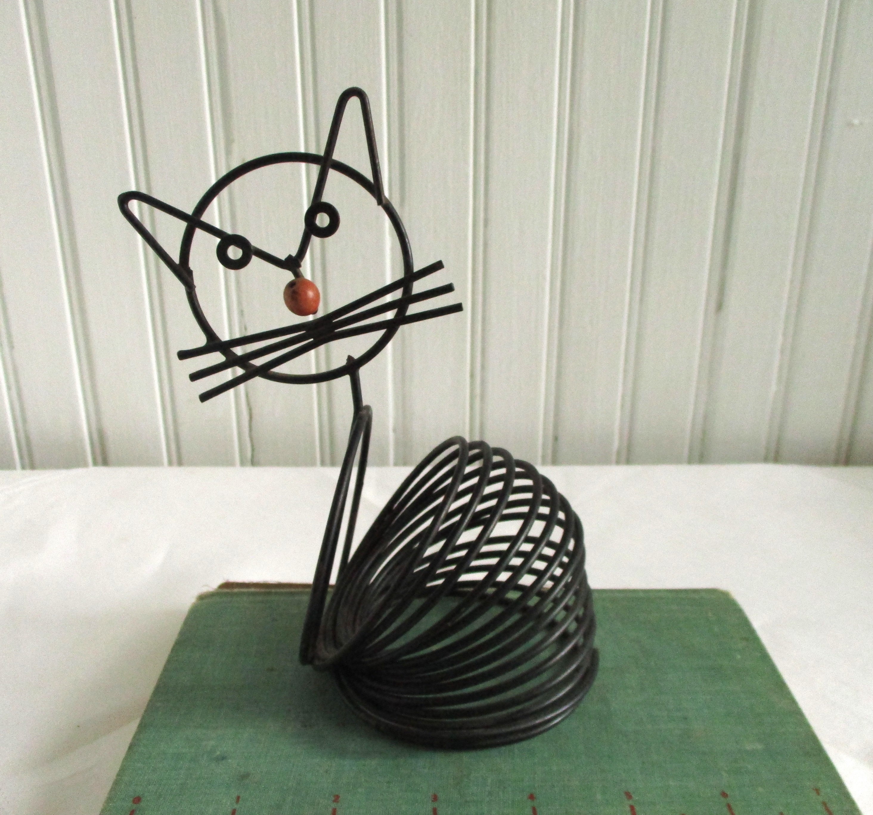 1950s Black Coiled Cat Letter Holder - Etsy