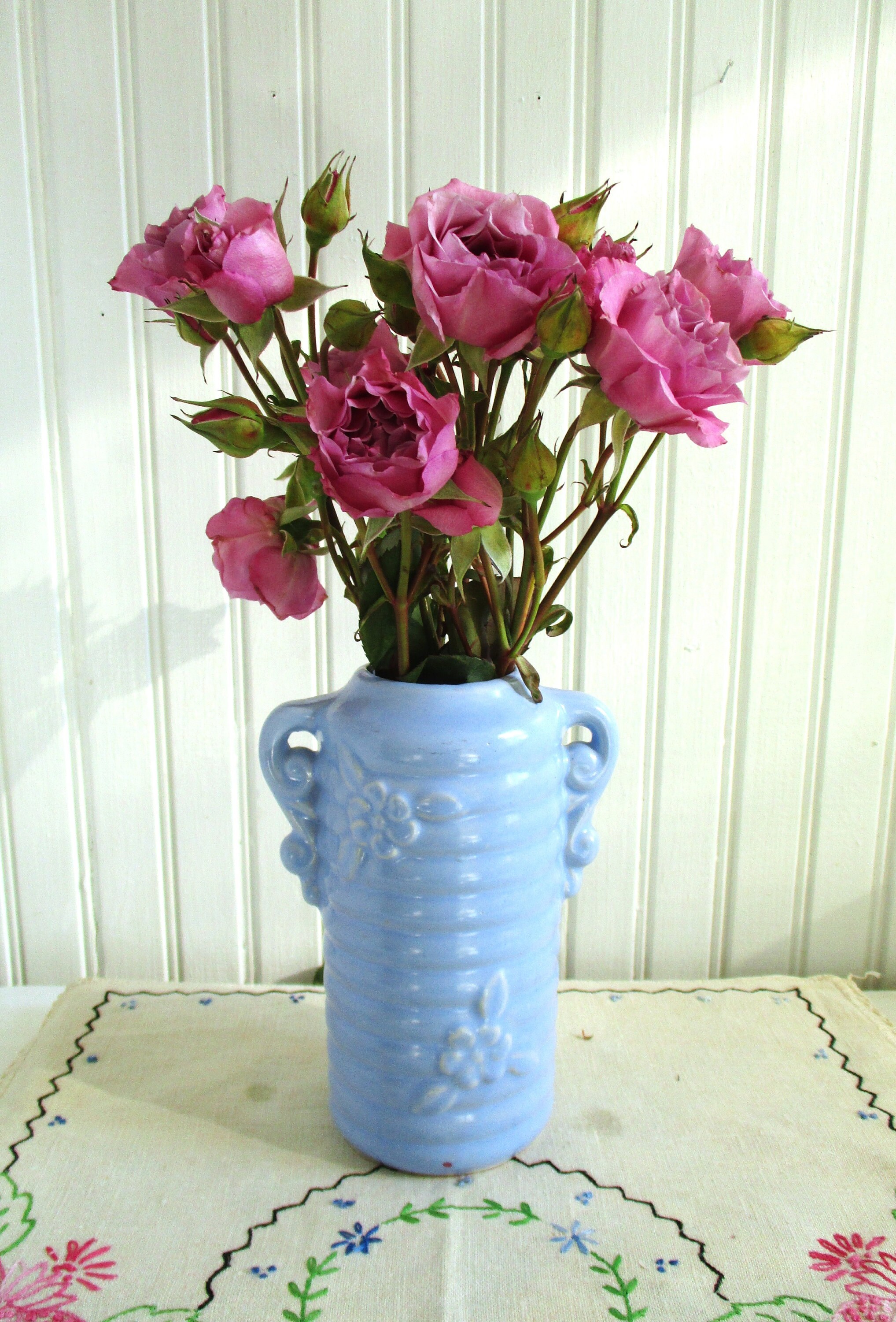 Vintage Shawnee Periwinkle Blue Flower Beehive Vase - Etsy