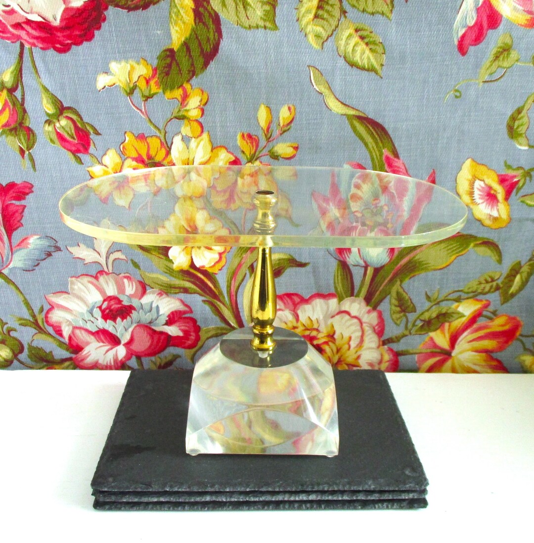 Vintage Brass and Lucite Display Stand Riser - Etsy