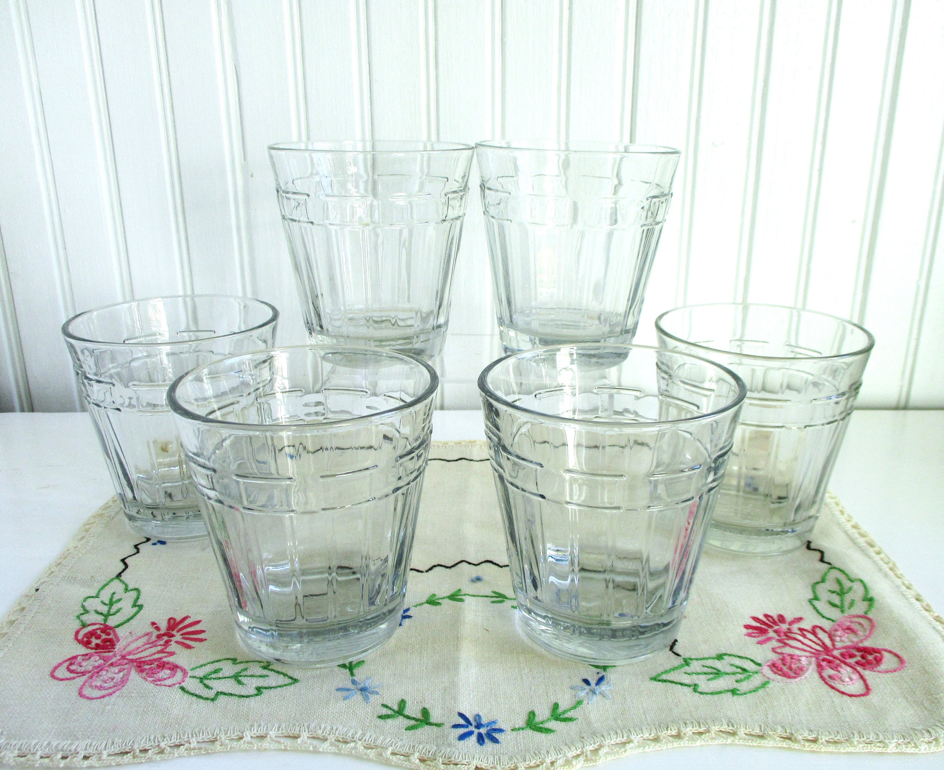 Longaberger Woven Traditions 12 Ounce Flat Tumbler Drinking Glasses ...