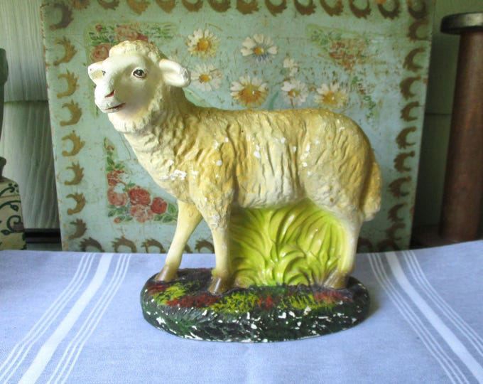 Large Vintage Chalkware Lamb Sheep Nativity Figurine - Etsy