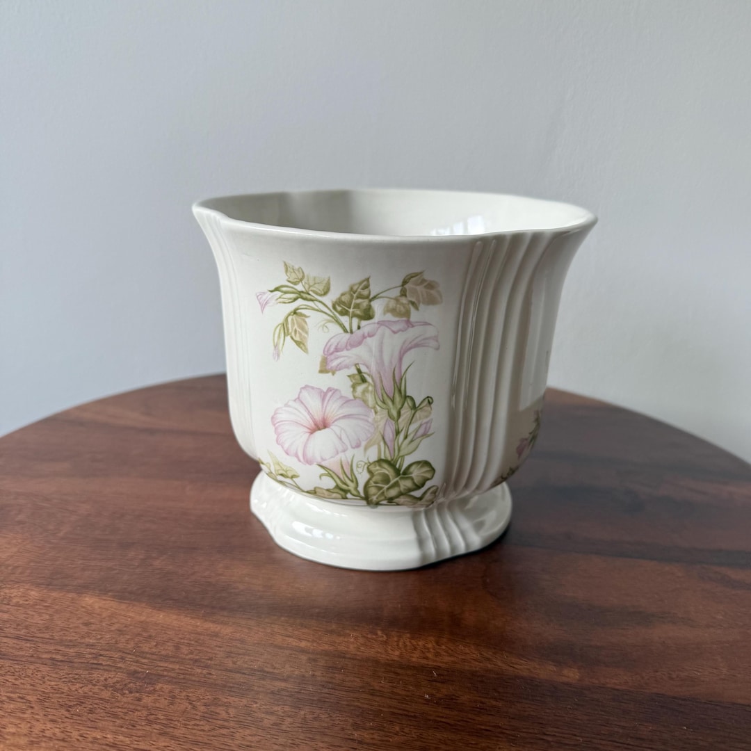 Vintage Plant Pot | Royal Winton Pottery | White Ceramic Planter With ...
