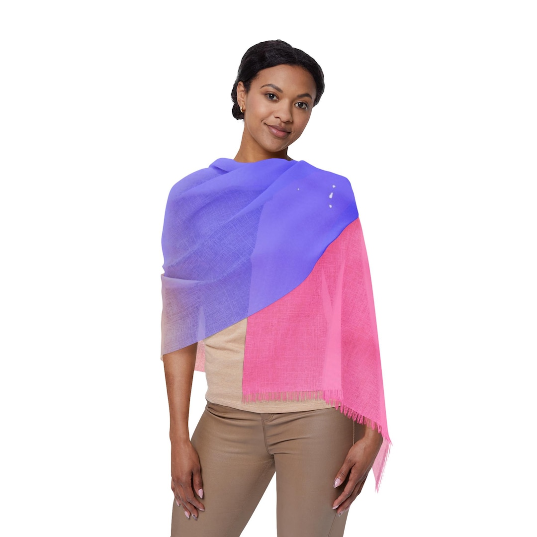 Sunset Gradient Light Scarf, Ombre Neck Wrap, Soft Lightweight Shawl ...