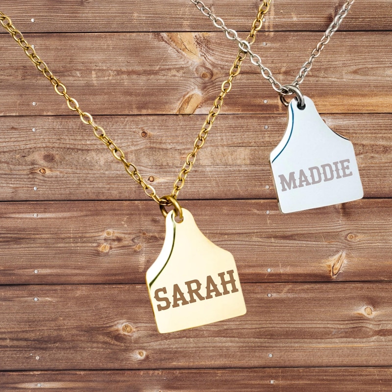 Cow Tag Men Necklace - Etsy