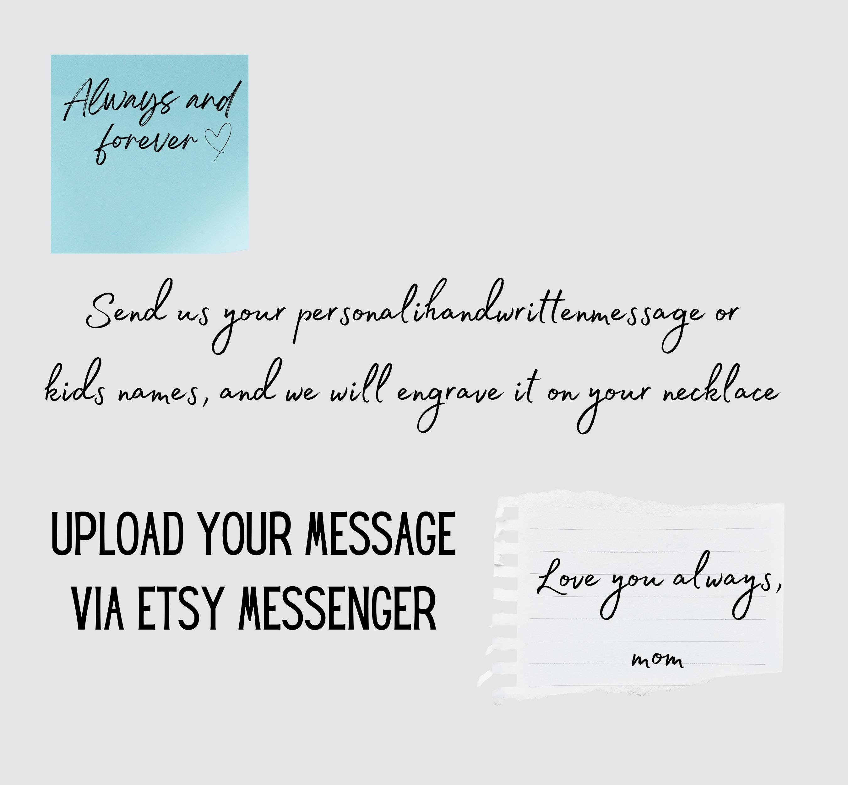 Handwritten Message Engraved 14k Gold Filled Necklace - Personalized ...
