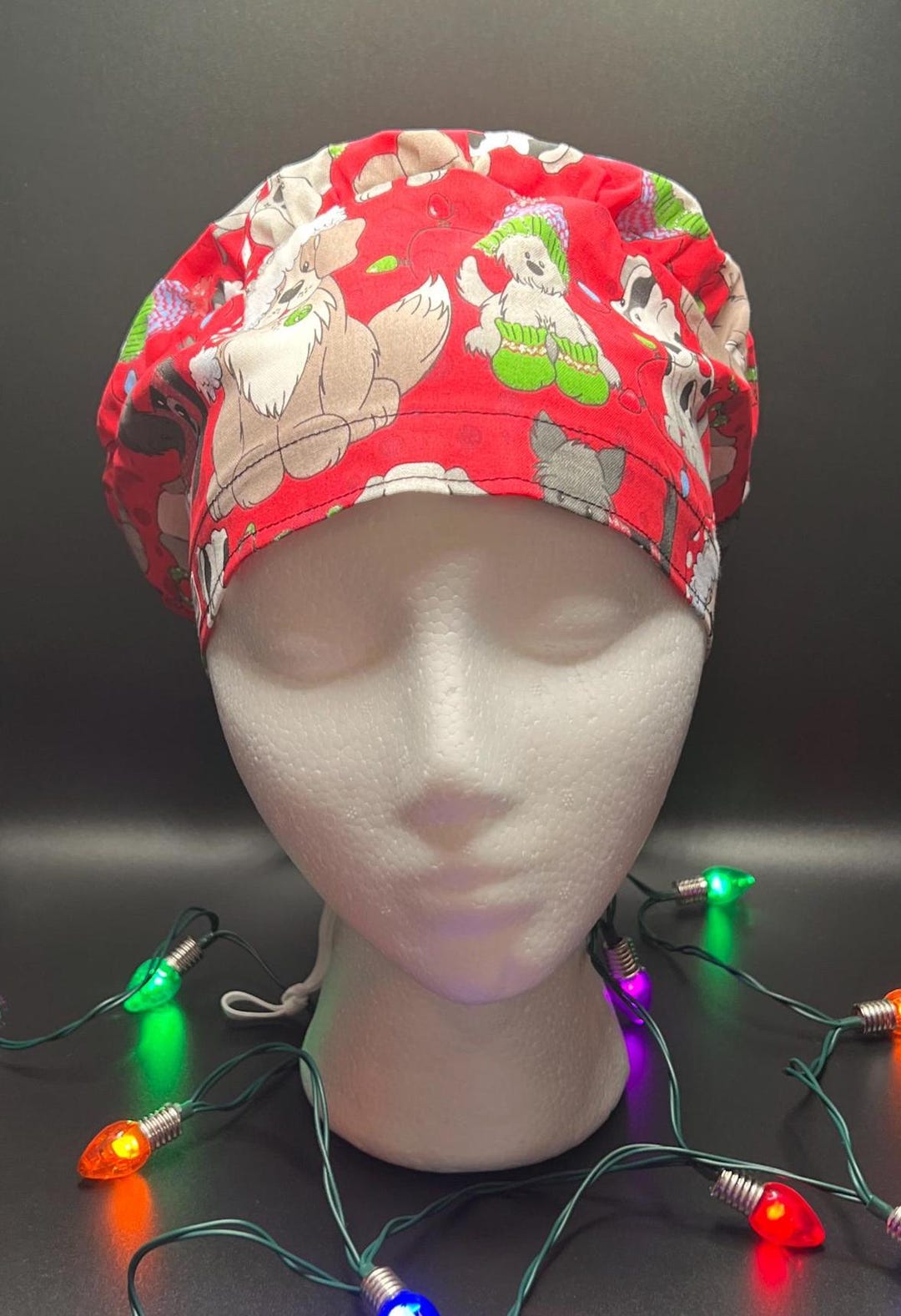 Christmas Pups on Red Sprite Surgical Scrub Caps - Etsy